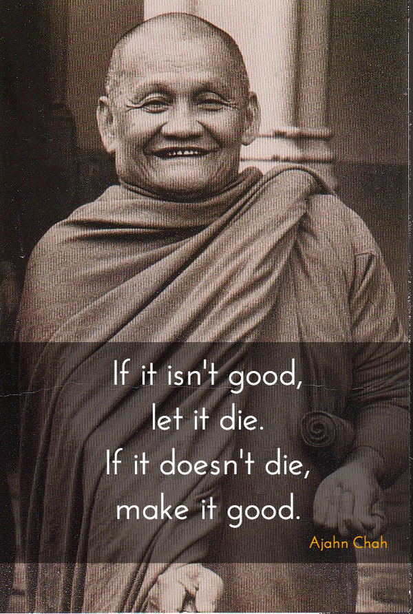 Let it die or make it good ~ Ajahn Chah - Just Dharma