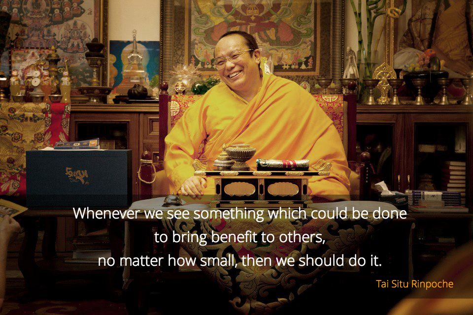 No matter how small ~ Tai Situ Rinpoche - Just Dharma